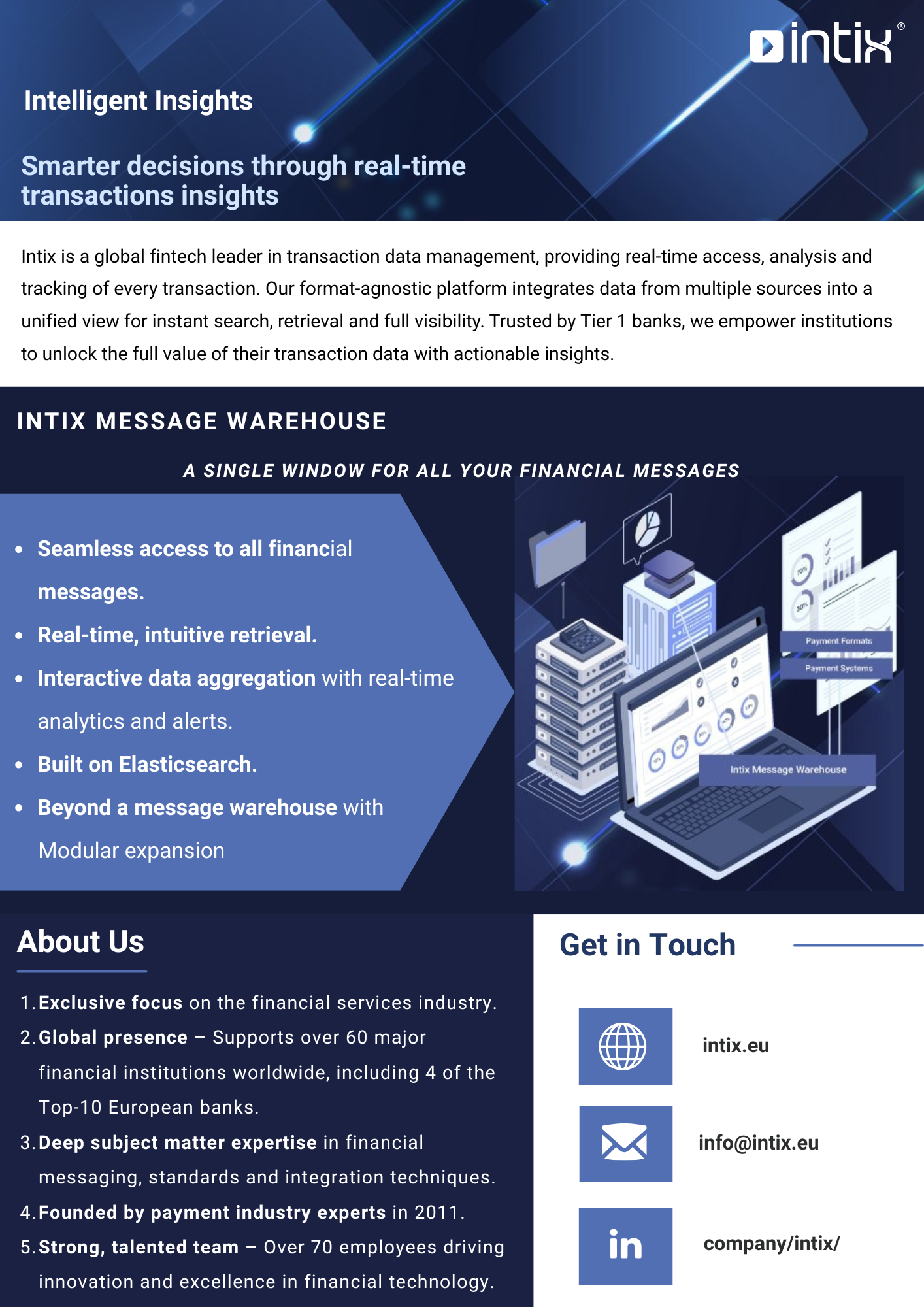Intix Message Warehouse - A single window for all your financial ...